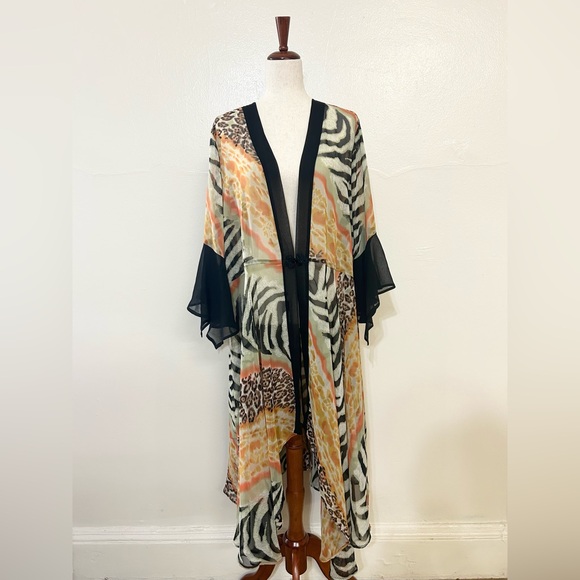 Midnight Velvet | Tops | Midnight Velvet Animal Print Multi Color Sheer ...